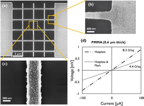 Sem Micrographs Of The Nanoscale Grid Printed On A Glass Wafer Through