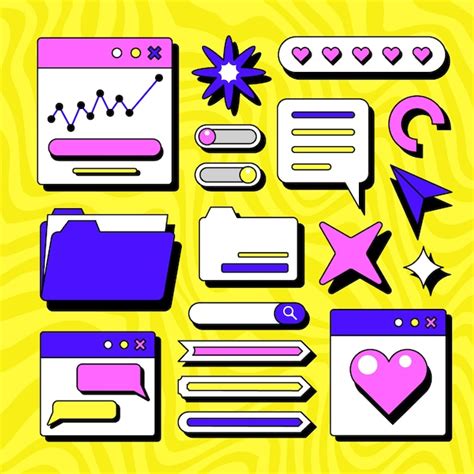 Premium Vector Hand Drawn Neo Brutalism Ui Elements Collection