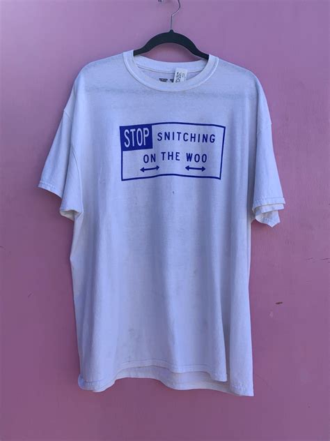 Vlone Stop Snitching On The Woo Design T Shirt Boardwalk Vintage