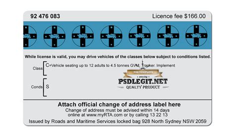 New South Wales Driver License Psd Template Psdlegit