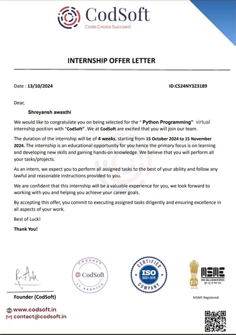 Shreyansh Awasthi On Linkedin Internship Pythonprogramming Learning Professionaldevelopment