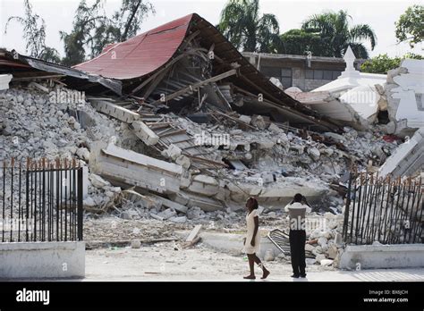 January 2010 Earthquake Damage Downtown Port Au Prince Haiti West