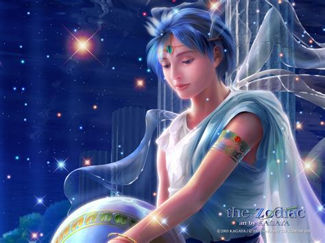 壁纸1600×1200kagaya 加贺谷穣画集 12星座 The Zodiac Kagaya 12星座壁纸 水瓶座 Desktop