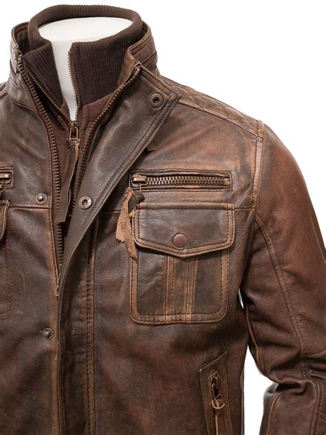 Men S Leather Jacket In Vintage Brown Broadhembury MEN Caine