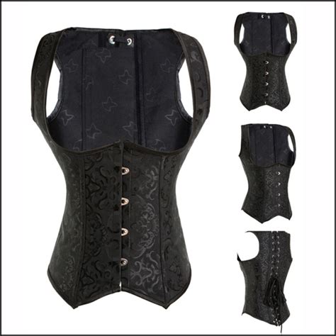 Plus Size Xxl Steel Boned Corset Women Shoulder Straps Corsage Corset