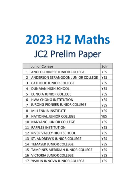 A Level JC H Maths Prelim Exam Papers Hardcopy Kiasu Exampaper