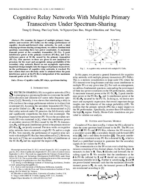 Pdf Cognitive Relay Networks With Multiple Primary Transceivers Under