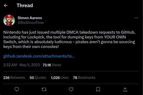 Nintendo Is Issuing Dmca Strikes On An Open Source Key Extracting
