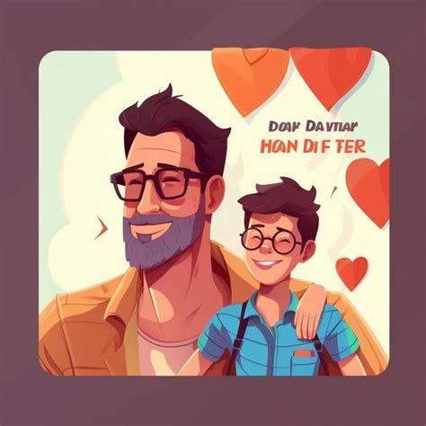 Una caricatura de un hombre y un niño con anteojos y un corazón al