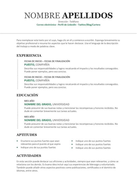 ≫ Plantillas Curriculum Vitae Gratis Cv En Word Y Pdf