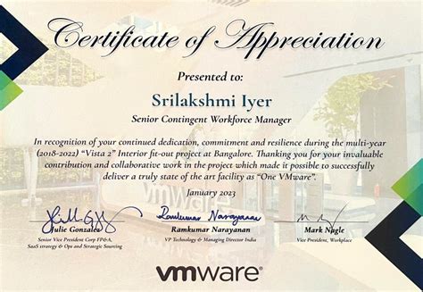 srilakshmi iyer on linkedin gratitude appreciation certification
