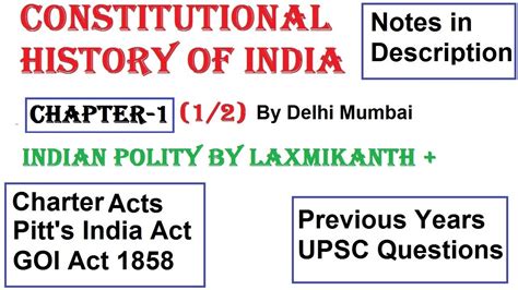 Indian Polity By Laxmikant 6th Edition Chapter 1 Part 1 Historical