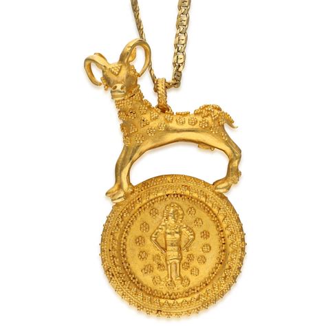 Gold Ancient Inspired Ram Pendant Necklace Available For Immediate Sale At Sothebys Gold Ancient Inspired Ram Pendant Necklace Available For Immediate Sale At Sothebys