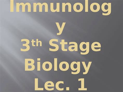 Pdf Immunology Lec 1