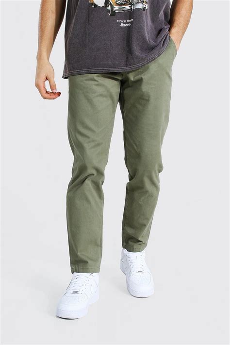 Fixed Waist Slim Fit Chino Trouser Boohoo Uk