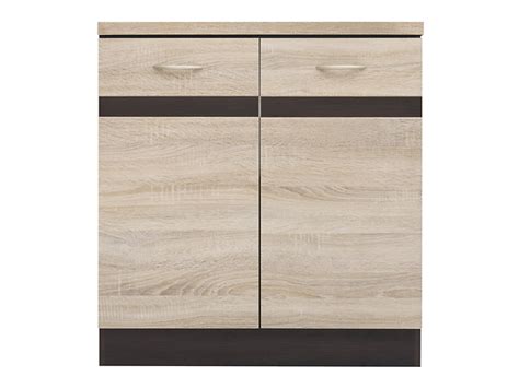 Szafka kuchenna dolna Junona Line 80 cm dwudrzwiowa z blatem dąb sonoma