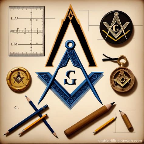 Masonic Symbols Image With Geometric Tools Stable Diffusion Online