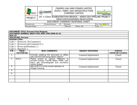 Comment Sheet Template Process Flow Diagram Pdf