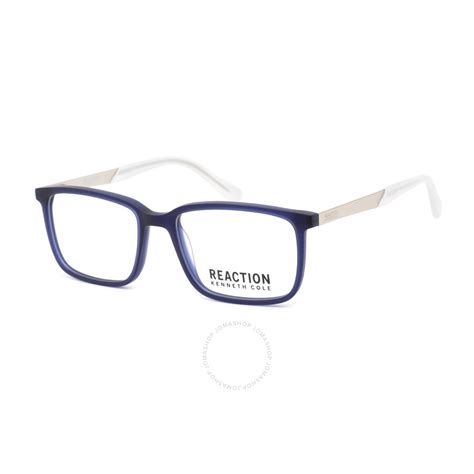 Kenneth Cole Reaction Mens Blue Rectangular Eyeglass Frames