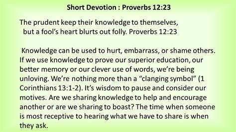 Short Devotion Proverbs 1223 Susan Barnes