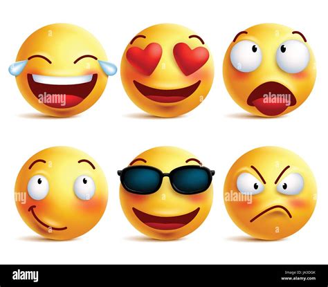 Smiley Gesicht Symbole Oder Gelbe Emoticons Mit Emotionalen Lustige