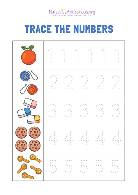 Colorful Tracing Numbers Free Worksheet Uk