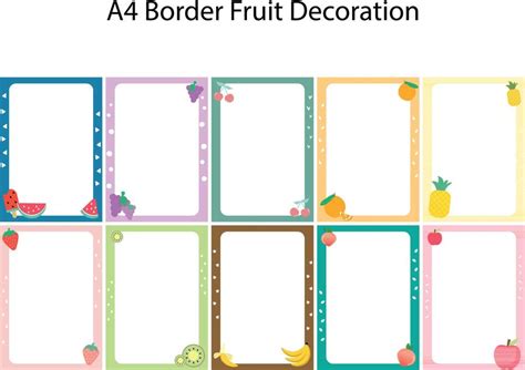 Fruit Page Border Fruit And Vegetables Full Page Borders Landscape