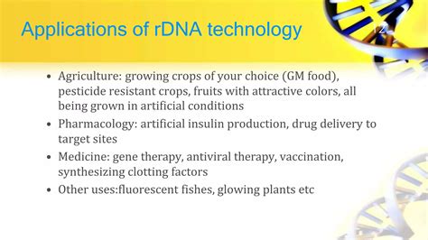 Recombinant Dna Technology Pptx