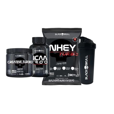Kit Whey 900g Turbo Creatina 150g Turbo Bcaa 2400 30 Tabs