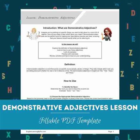 How To Teach Demonstrative Adjectives With Examples Englishlearningbypro
