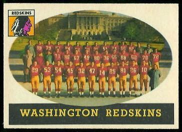 Washington Redskins Team Topps Vintage Football Card Gallery
