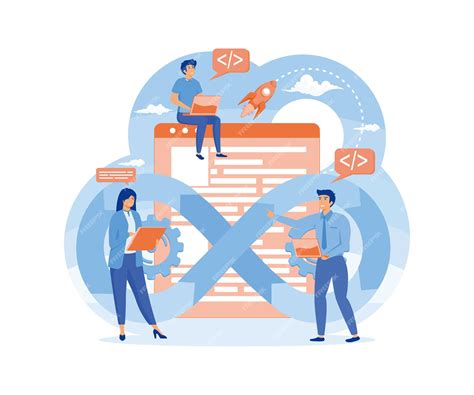 Premium Vector Devops Developers Characters Software Delivery