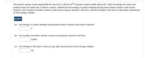 Solved The Proton Proton Cycle Responsible For The Suns