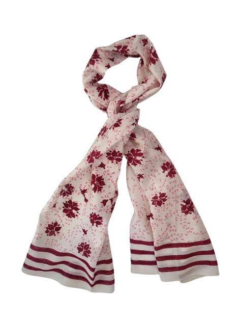 Hand Block Printed Cotton Silk Scarf Fair Trade Floral Scarf Etsy
