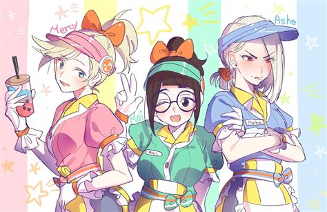 Overwatch Mercy Mei Ashe Cr Marimopenoe