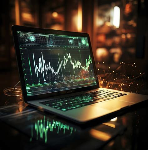 Application Of Laptop With Business Graph Analytical Data Trend