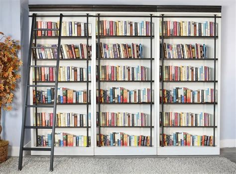 Carriage House Large Bookcase Wall W Wood Ladder Sunny Designs