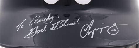 Chipper Jones Signed Braves Full Size Batting Helmet With Display Case Inscribed God Bless