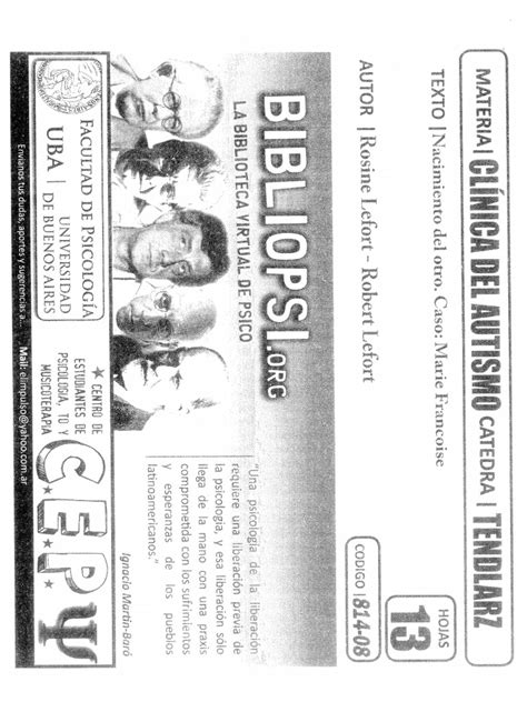 Lefort Rosine Robert Nacimiento Del Otro Caso Merie Francoise Pdf Pdf