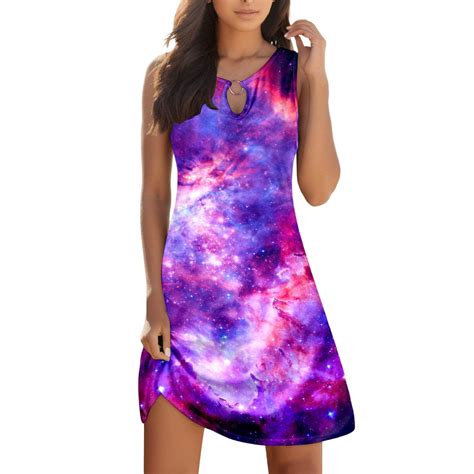 Weaiximiung Summer Dresses For Women Trendy Keyhole Sleeveless Tank