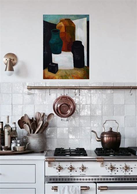 Купити картину «Натюрморт №2 з предметами олійними фарбами на полотні в стилі кубізм