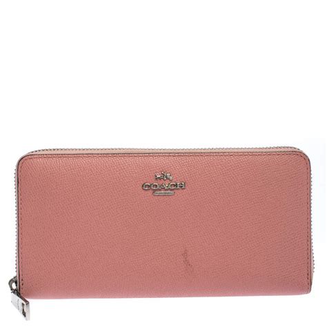 Coach Pink Leather Zip Around Wallet Coach The Luxury Closet
