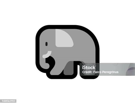 Icône De Vecteur Éléphant Sur Fond Blanc Illustration Demoji Éléphant