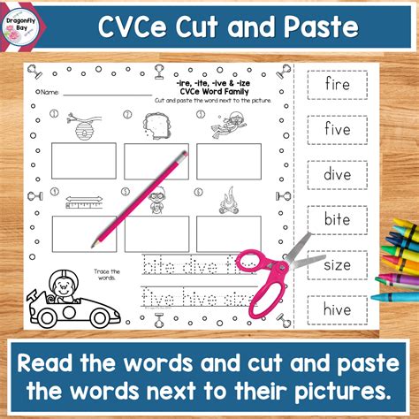 Cvce Blend To Read Cut And Paste Phonics Printable Worksheets Made By