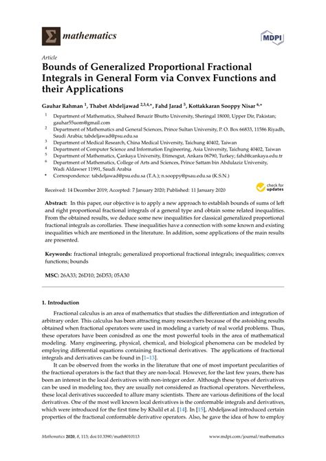 Pdf Bounds Of Generalized Proportional Fractional Integrals In General Form Via Convex