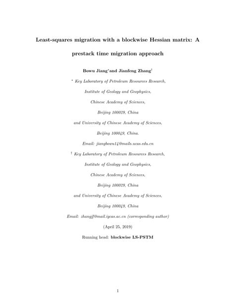 pdf least squares migration with a blockwise hessian matrix a