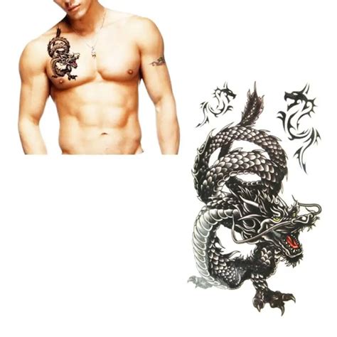 Best Price Creative Design Black Dragon Waterproof And Sweat Tattoo
