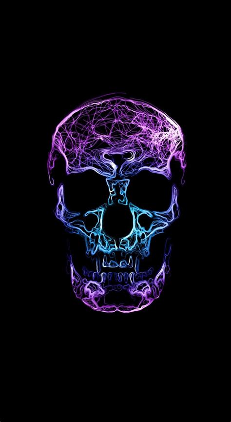 Neon Skull Galaxy Wallpaper