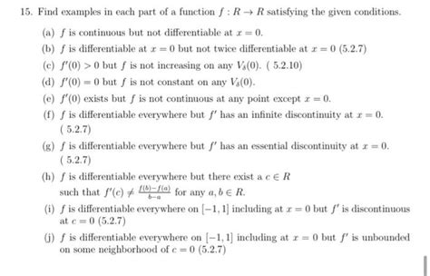 Solved 15 Find Examples In Each Part Of A Function F R→ R