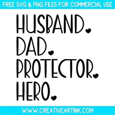 Husband Dad Protector Hero SVG Free SVG Creativeartink